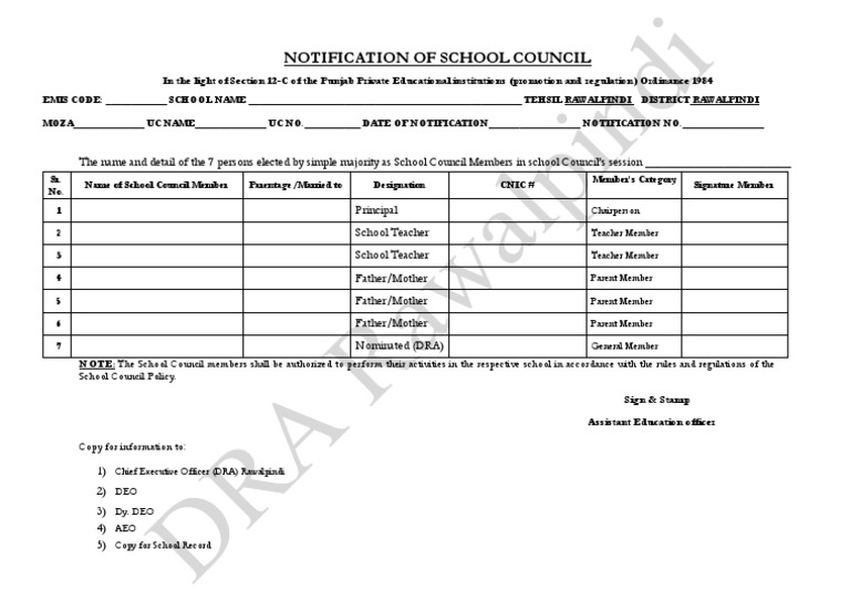 SMC Form For Private Schools | PDF | Government | Justice