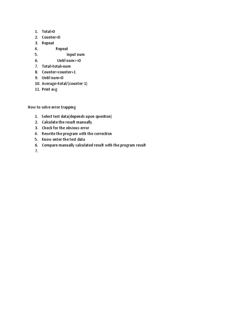 Finding Error In Pseudocode Pdf