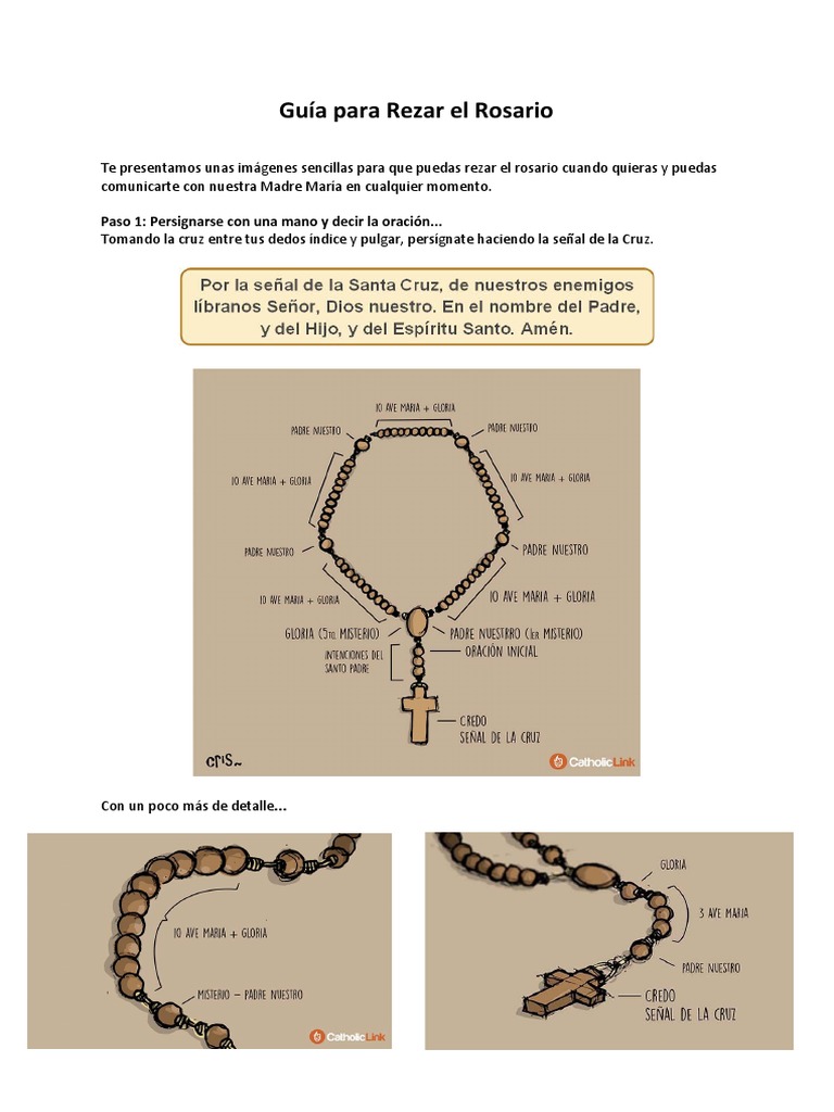Guía Para Rezar El Rosario Pdf Rosario Oración