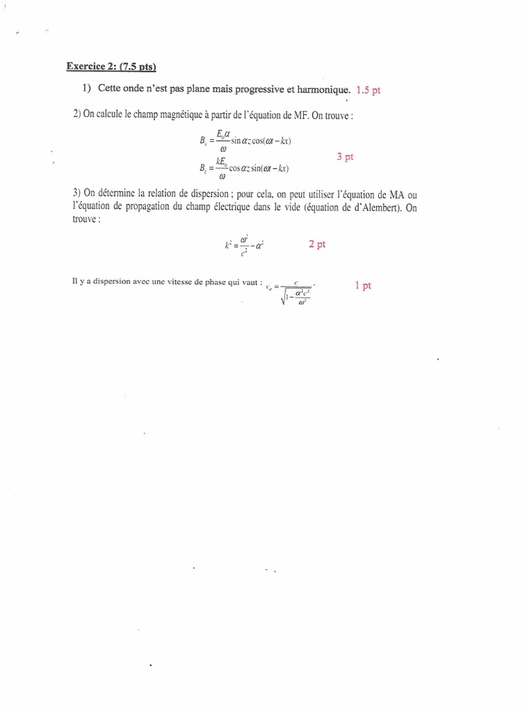 Corrigé Physique 4 P2 | PDF