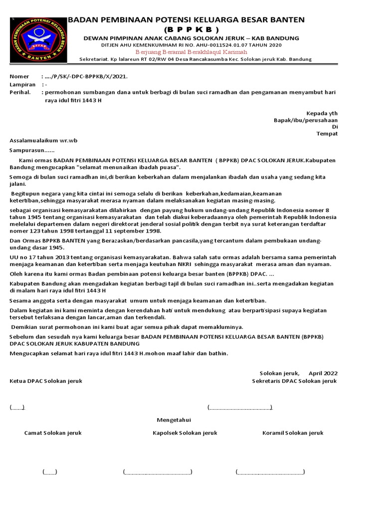 Proposal Tajil BPPKB Soljer | PDF
