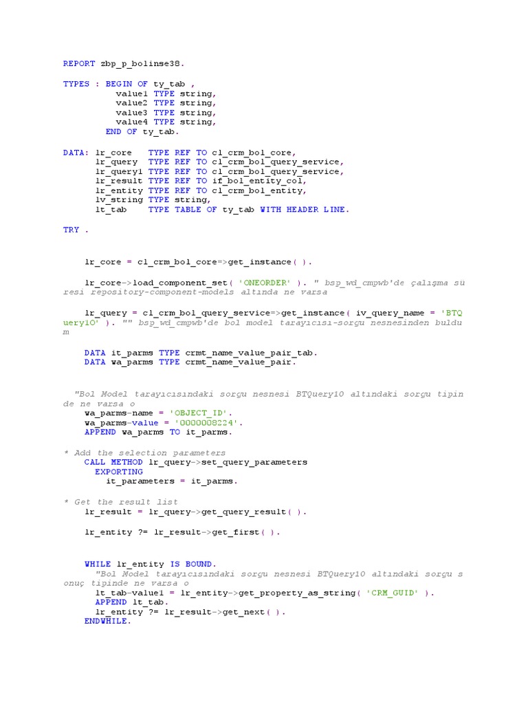Bol Programming in Se38 | PDF