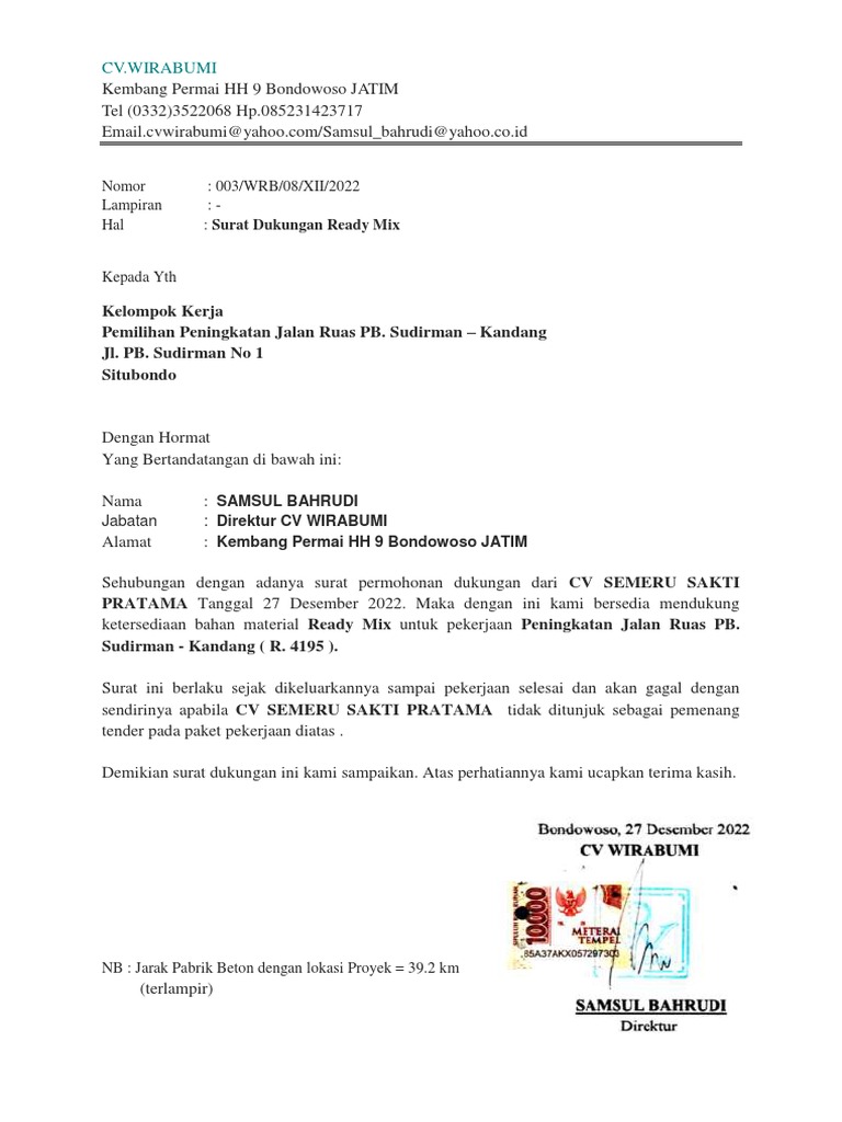 Cop Surat Wirabumi | PDF