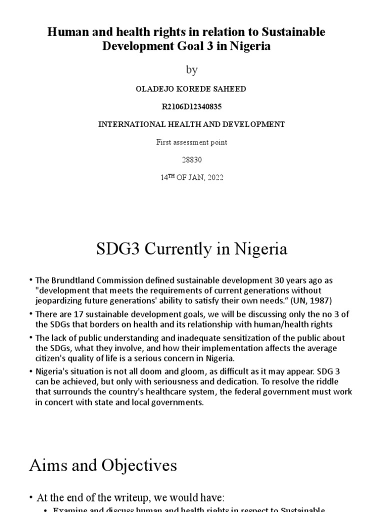 Human and Health Rights in Relation To Sustainable2 | PDF | Health ...