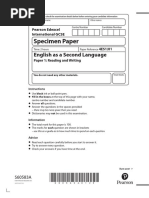 Pearson English Test Level 1 Practice | PDF