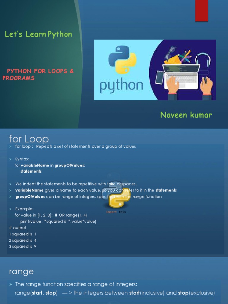 Python For Loop Pdf Control Flow Computer Engineering