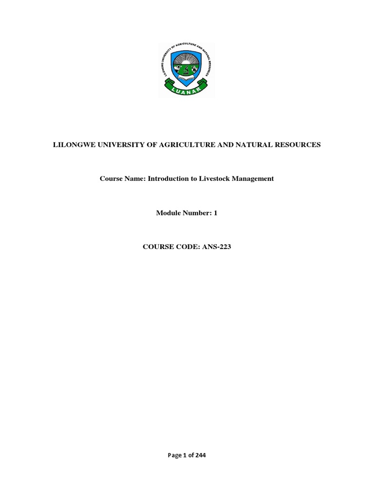 ANS-223 Introduction To Livestock Management | PDF | Livestock | Ruminant