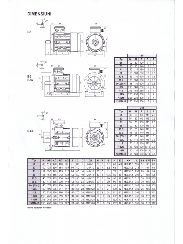 Dimensiuni de Gabarit Motor - Cu Talpa - Anexa 2 | PDF