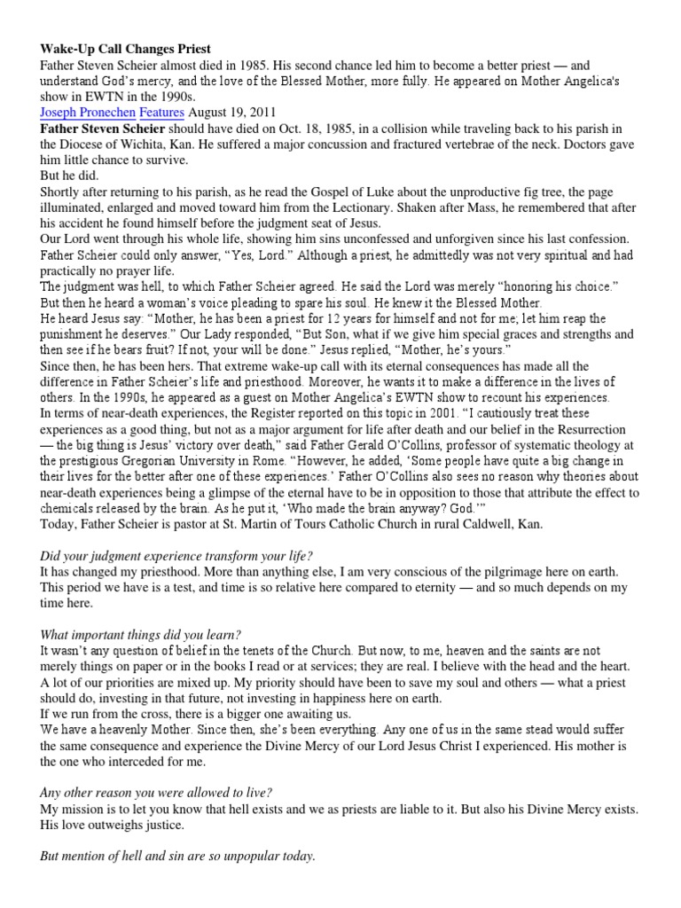 Father Steven Scheier | PDF | Confession (Religion) | Mary, Mother Of Jesus