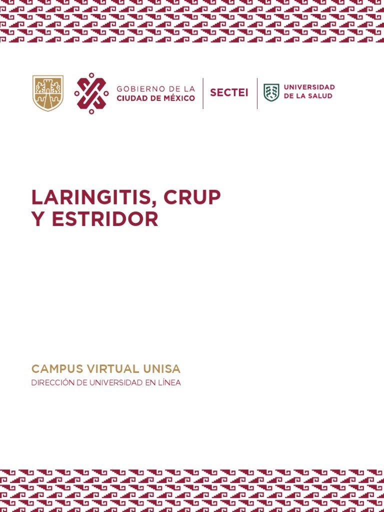 Laringitis aguda, crup y estridor: causas, síntomas y tratamiento | PDF ...