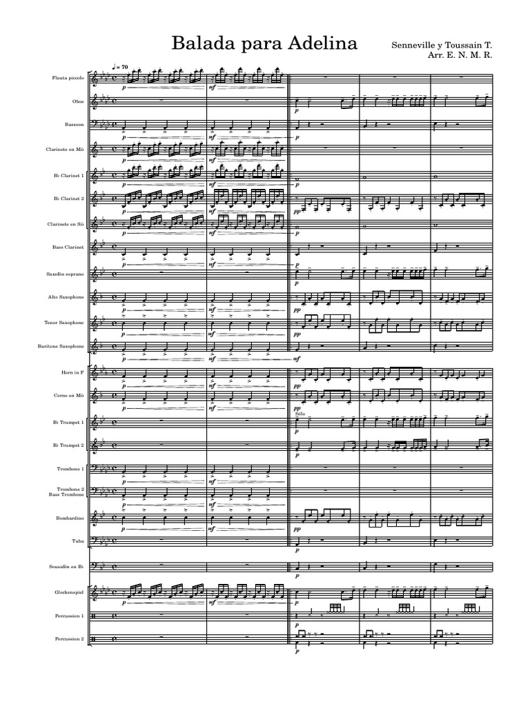 Balada para Adelina | Download Free PDF | Orchestras | Woodwind Instruments