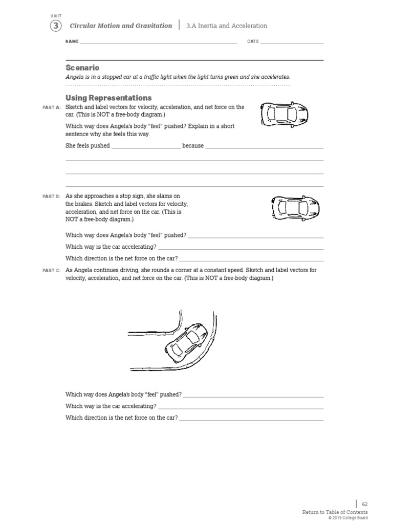 Unit 3 Workbook - AP Phys 1 | PDF | Acceleration | Force
