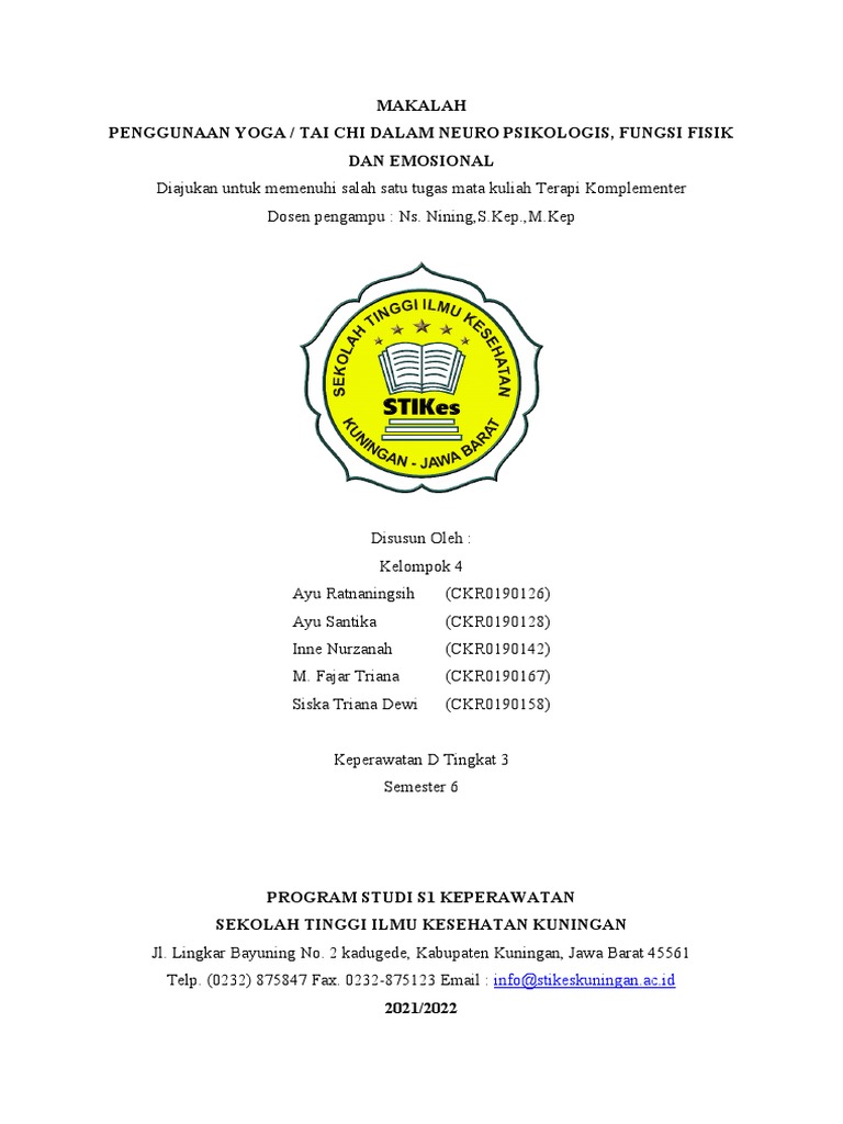 Yoga dan Tai Chi untuk Kesehatan Mental | PDF