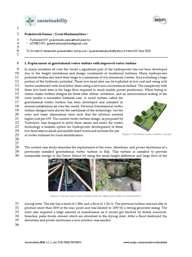 Paper Sustainable Hydropower Turbulent | PDF | Turbine | Mechanical ...