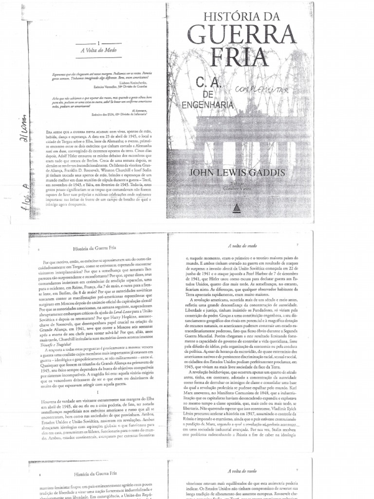 GADDIS, John Lewis. História Da Guerra Fria. Pp. 7-45 | PDF | Segunda ...