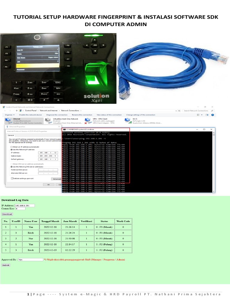 Tutorial Setup Fingerprint | PDF