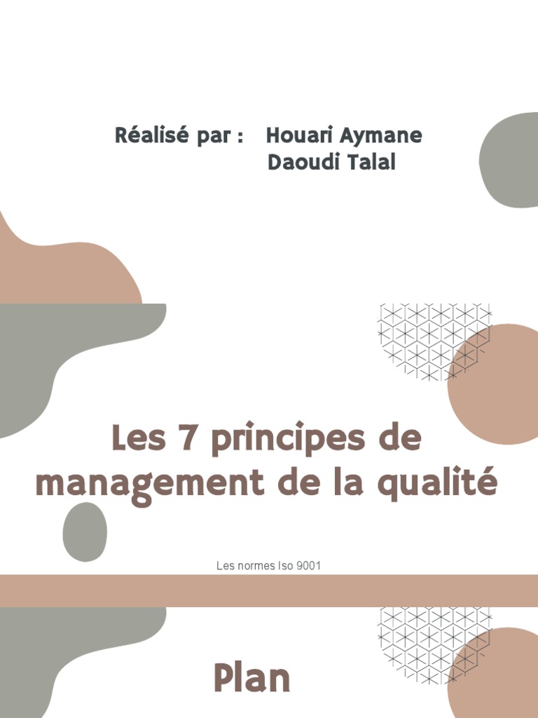 Les 7 Principes de Management de La Qualite | Download Free PDF | Management de la qualité ...
