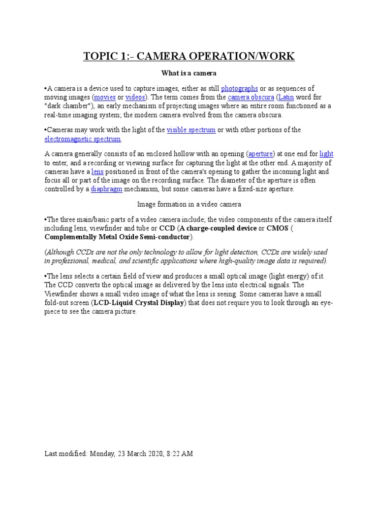 Camera Operation and Shot Composition | PDF | Incandescent Light Bulb ...