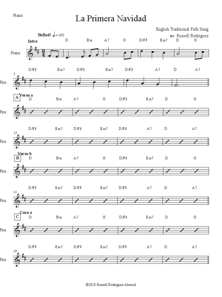 La Primera Navidad - Piano | PDF