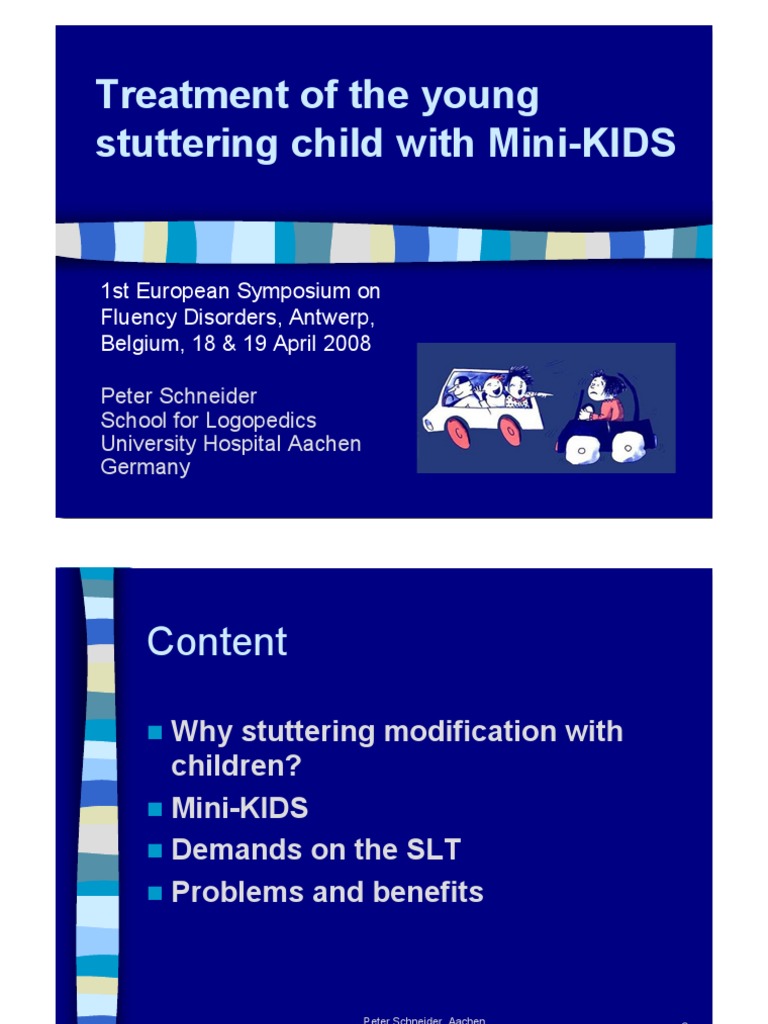 Treatment of The Young Stuttering Child With Mini Kids | PDF ...
