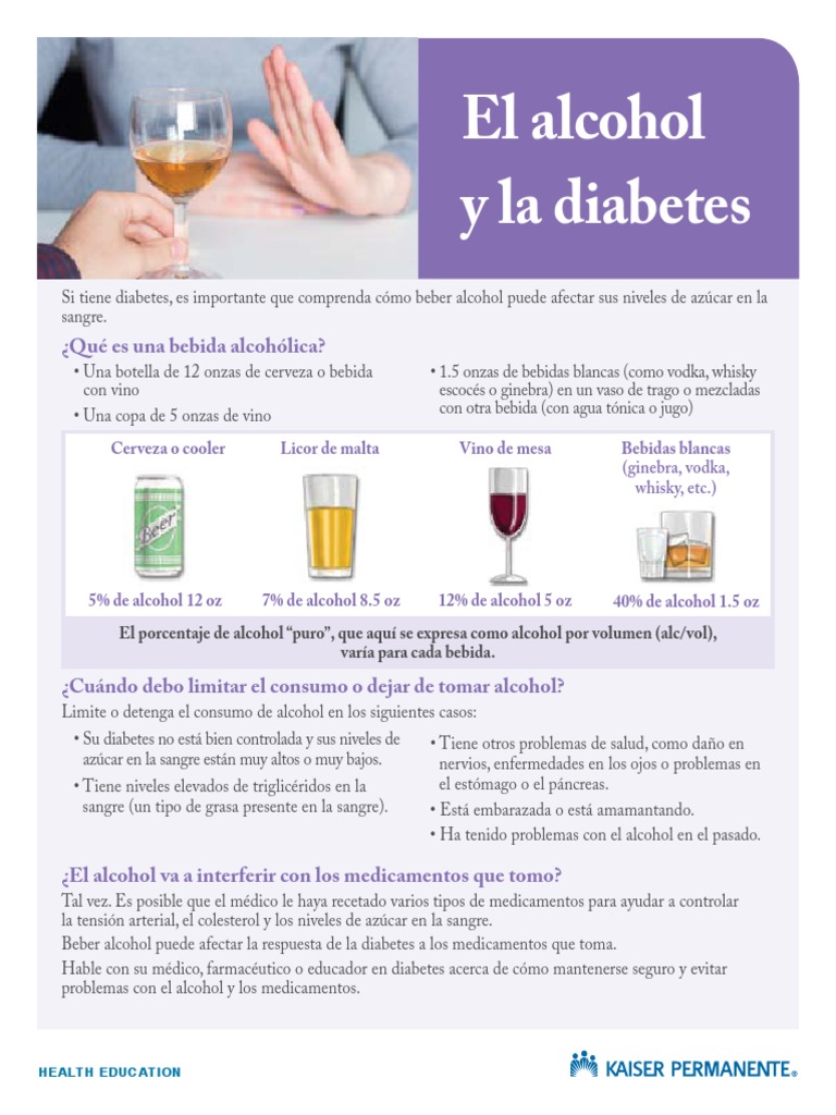 Alcohol and Diabetes (Span) (00042-007) - tcm75-14153 | PDF ...