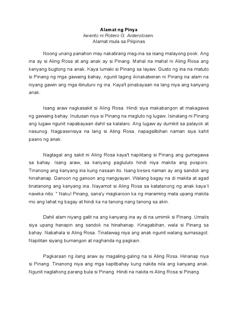 Alamat NG Pinya | PDF