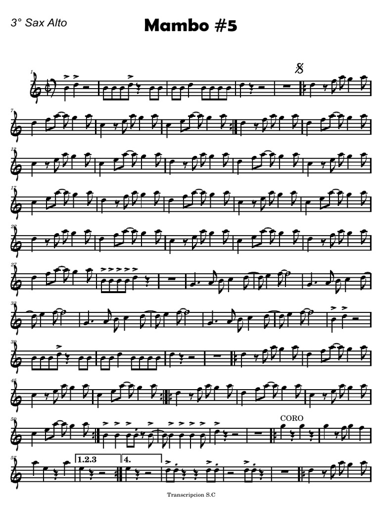Mambo #5-3° Sax Alto | PDF
