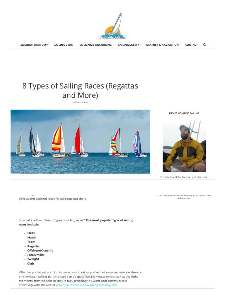 8 Types of Sailing Races (Regattas and More) - Nomadic Sailing | PDF ...