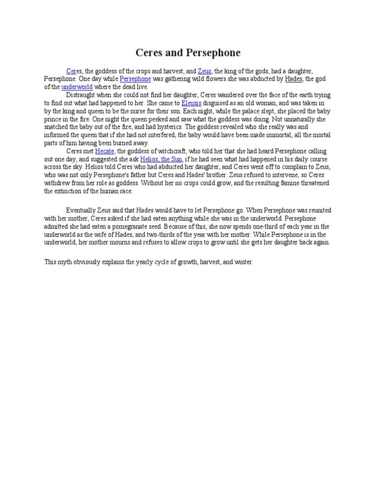 Doreen Ceres and Persephone | PDF | Hades | Persephone