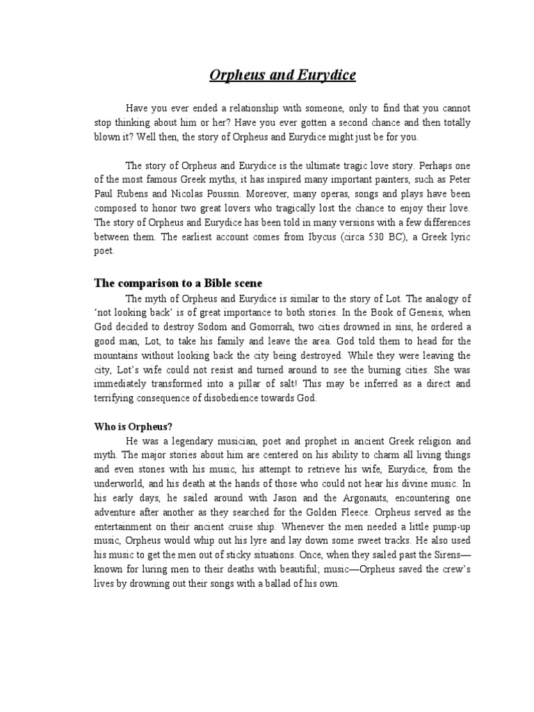 Glaiza - Mam Loida Orpheus and Eurydice 97-2003 | PDF | Hades | Orpheus