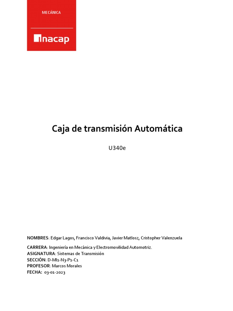 Transmision Automatica | PDF | Transmisión automática | Engranaje