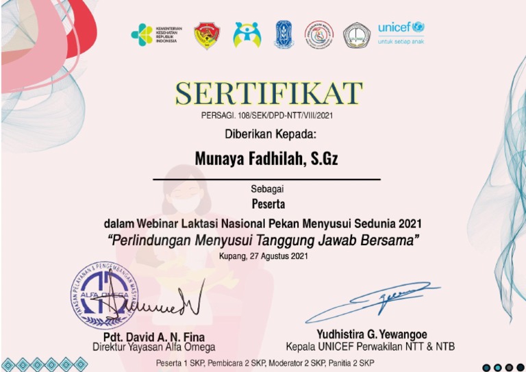 E-Sertifikat Webinar ASI II | PDF