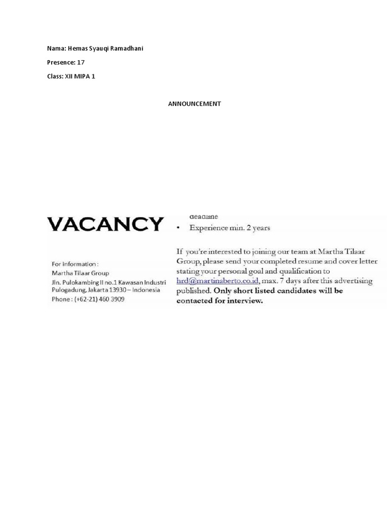 Job APL Letter | PDF