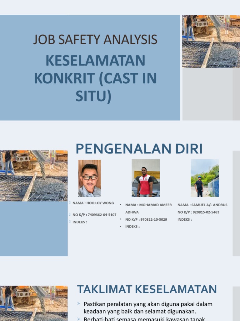 Job Safety Analysis (Concreting) | PDF