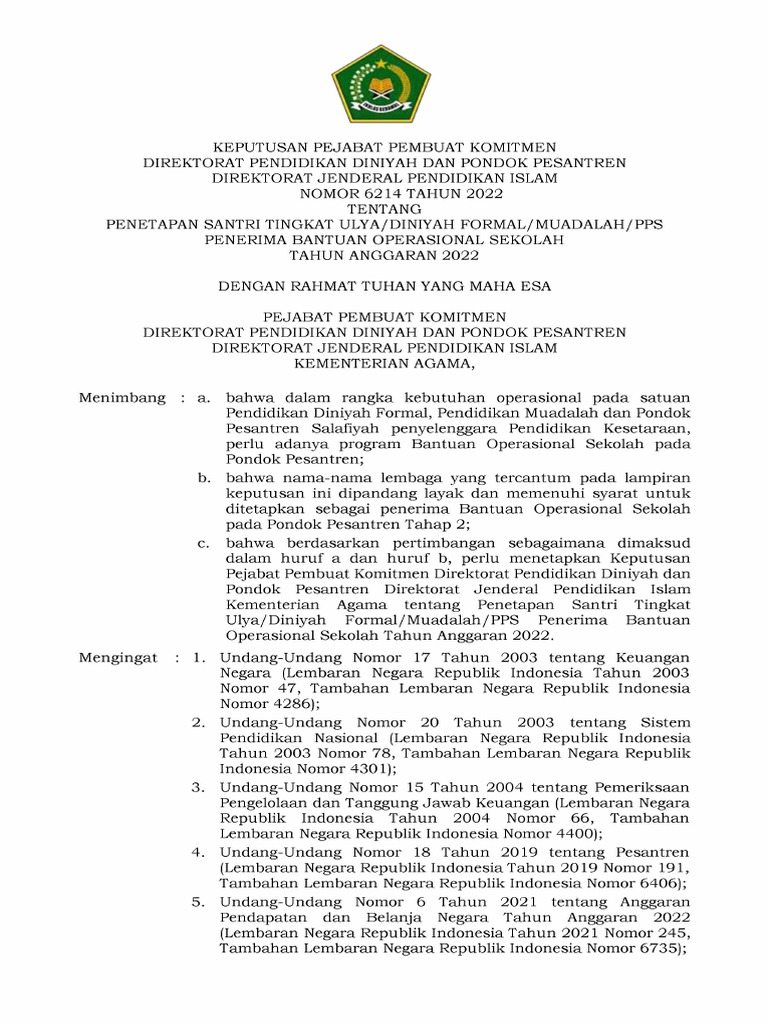 SK BOS Ulya 2022 Tahap 2 - TTD | PDF