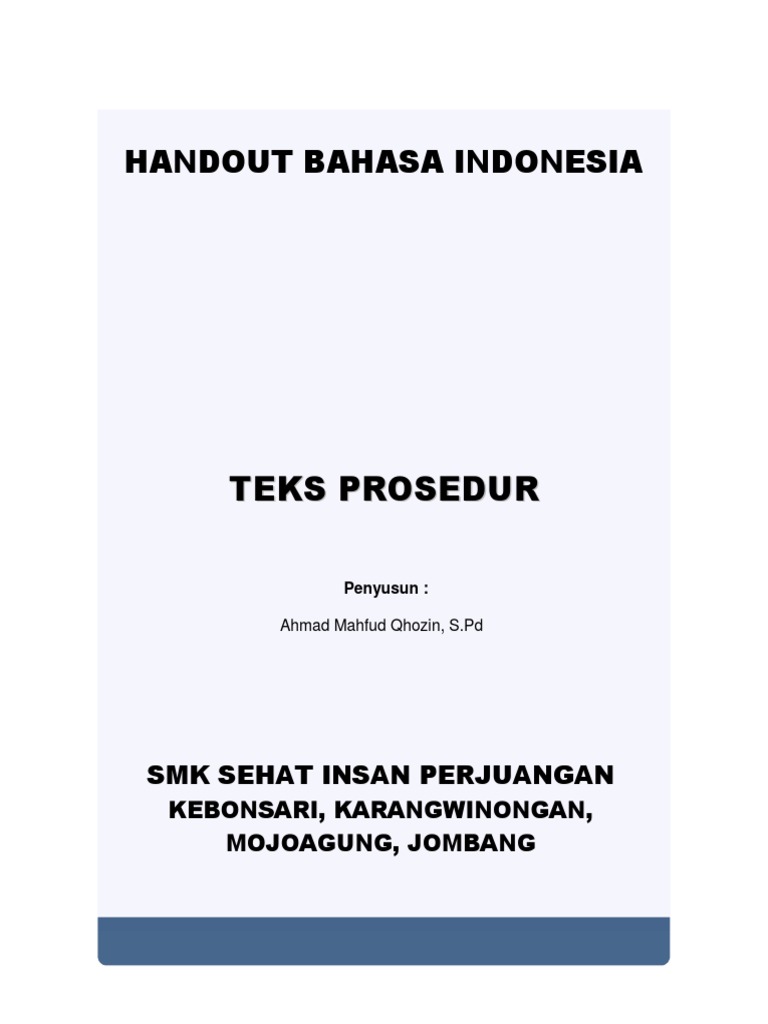 Contoh Handout Teks Prosedur | PDF