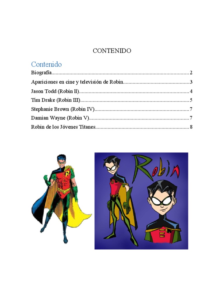 Robin | PDF | hombre murciélago | Dc Comics Superhéroes