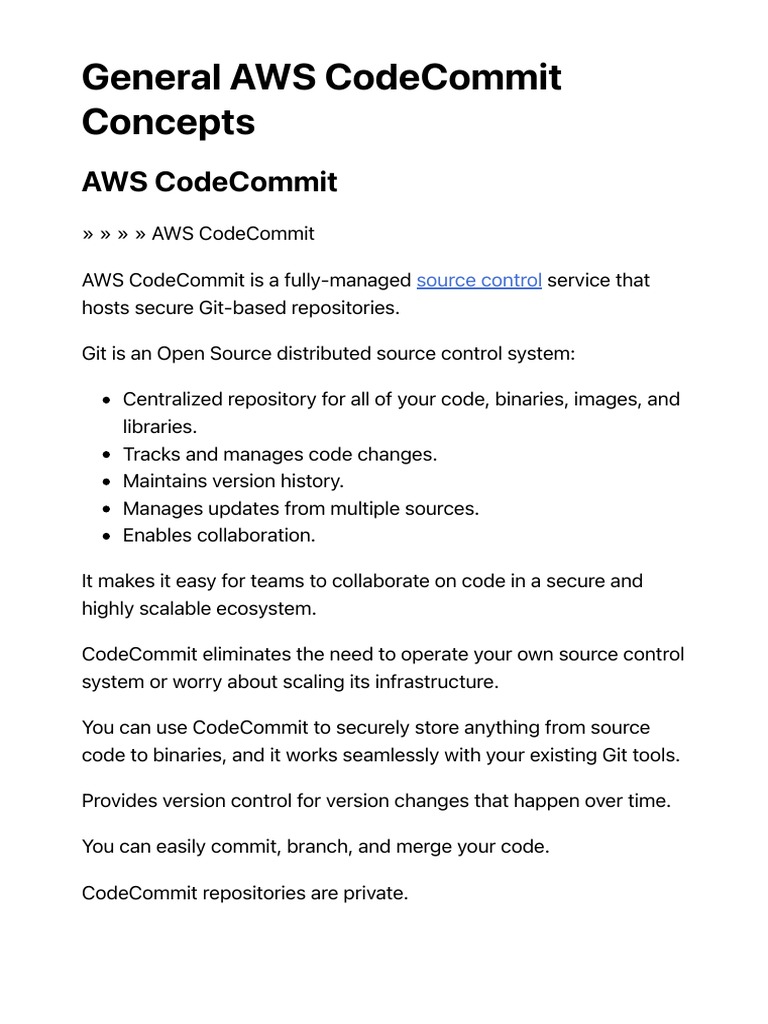 AWS CodeCommit - Free AWS Certification Training Resources | PDF | Version Control | Software ...