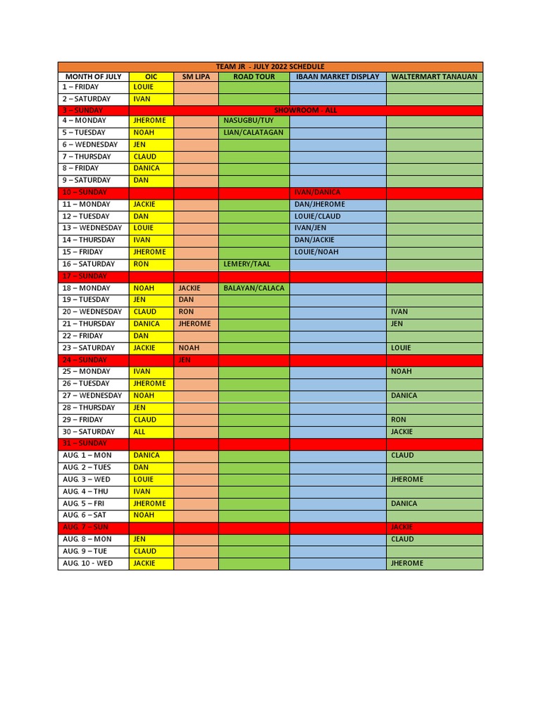 Oic - July 2022 Team JR | PDF