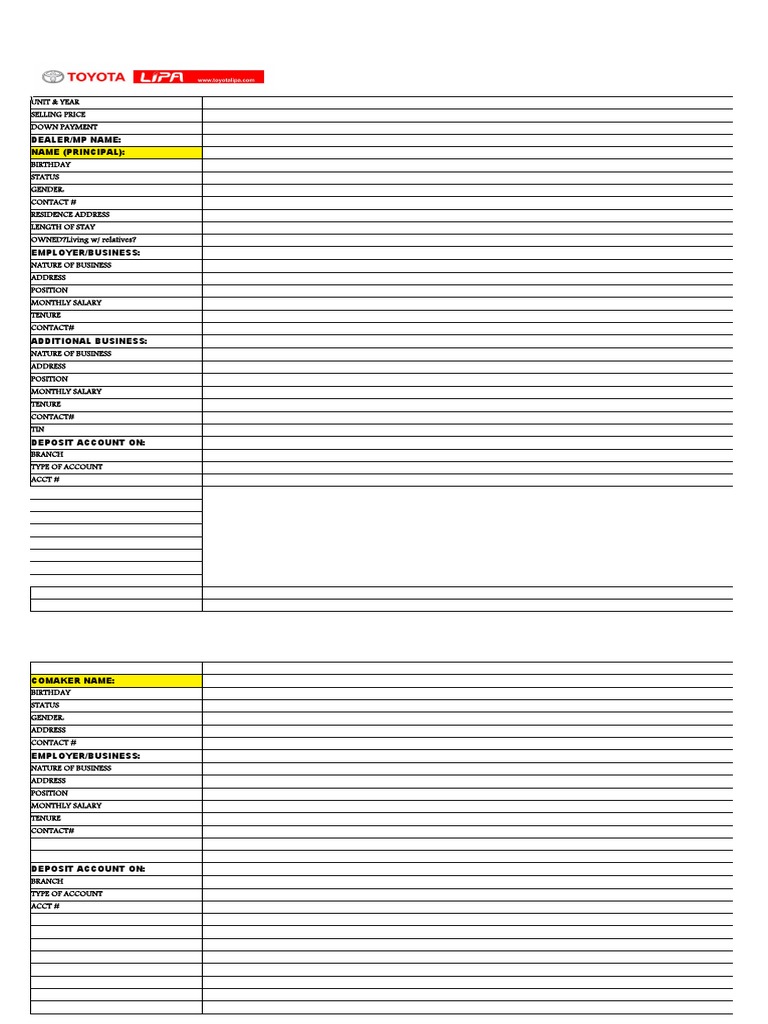 Application Form - Blank | PDF | Loans | Banks