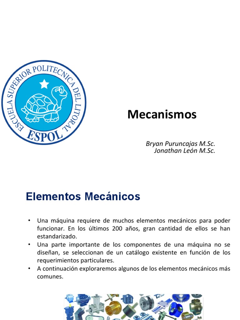 6 Intro Mecatrónica - Elementos Mecánicos | PDF | Engranaje | Eje