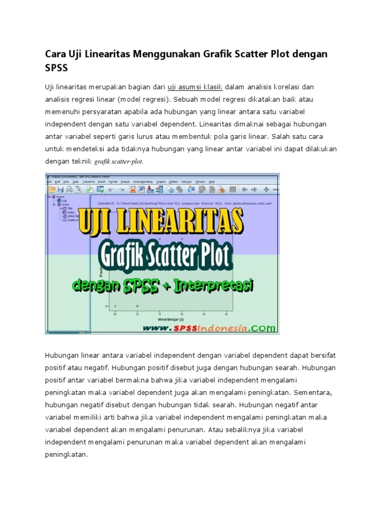 8 - Cara Uji Linearitas Menggunakan Grafik Scatter Plot Dengan SPSS ...