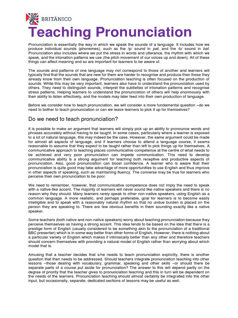 Teaching Pronunciation | PDF | English Language | Stress (Linguistics)