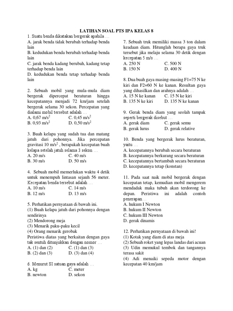 Latihan Soal PTS | PDF