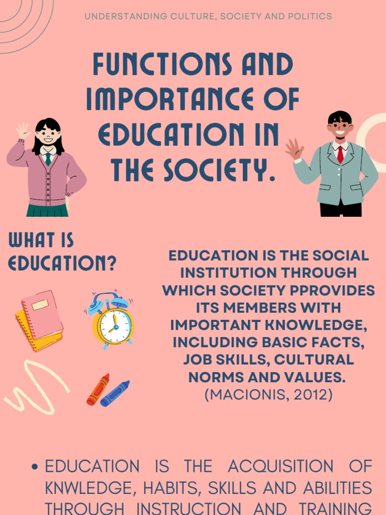 L2 PPT Functions and Importance of Education in The Society | PDF ...
