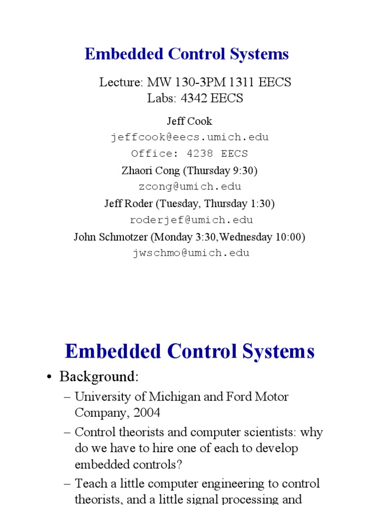 Embedded Controls Intro | PDF | Embedded System | Computer Engineering Embedded Controls Intro | PDF | Embedded System | Computer Engineering