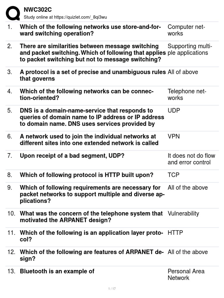 NWC | PDF | Osi Model | Computer Network
