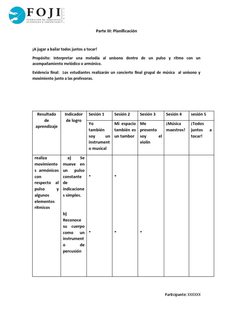 Parte Iii Planificacion Pdf Ritmo Canciones