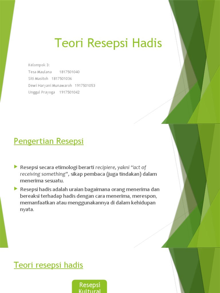 Teori Resepsi dalam Hadis | PDF