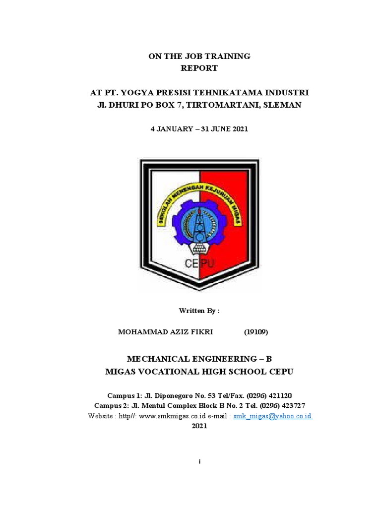 Ojt M Aziz Fikri (Xii Pem B-21) | PDF | Numerical Control | Sheet Metal